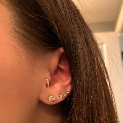 Tragus Piercing, Silver Tragus Hoop Earring, Tribal Tragus Earring ...