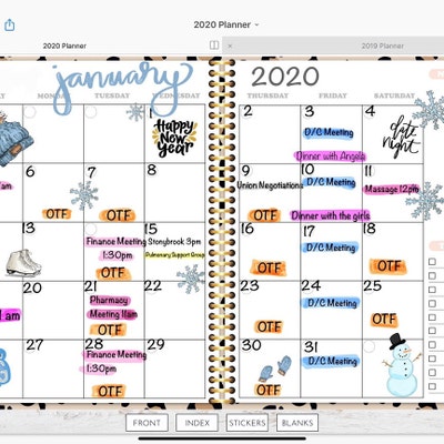 Undated Portrait Digital Planner Terrazzo Design Hustle Sanely® - Etsy