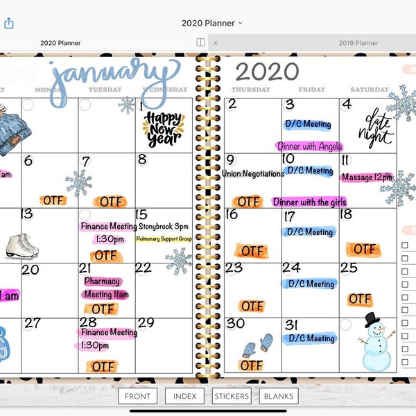 Customizable Boho Rainbow Digital Teacher Planner | Undated Portrait ...