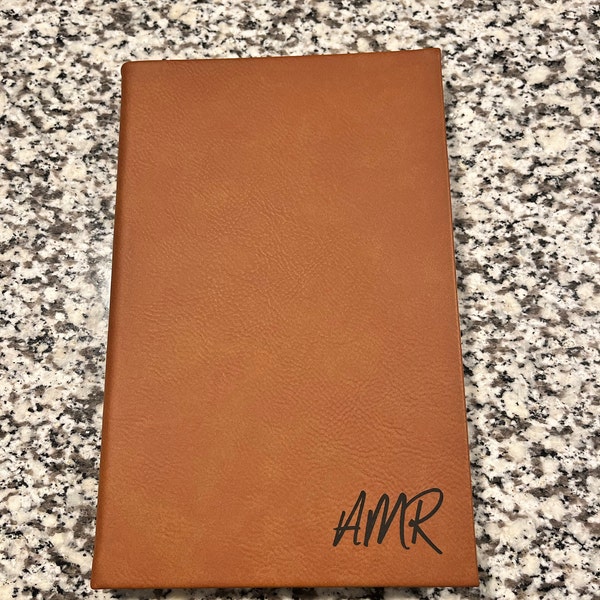 Monogrammed Journal With Lined Pages, Engraved Leather Journal ...