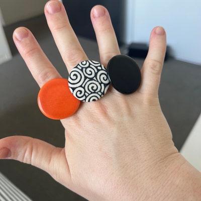 Fashion Statement Rings, Ceramic Rings, Stackable Rings Ceramic Jewelry ...