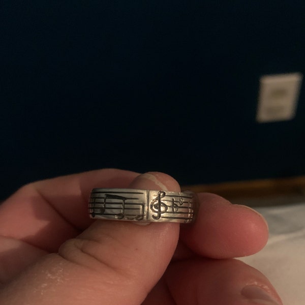 Customized Music Note Ring, Your Favorite Song Ring, Sterling Silver ...