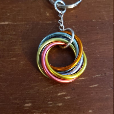 Möbii® Keychain, Stainless Steel and Copper: Fidget EDC Keychain Fob ...
