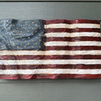Textured Wood Wavy Flag Large - Etsy