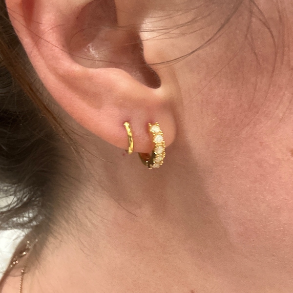 PAIR ITEM: Tiny Thin Huggie Hoops - Dainty Huggie Hoops - Simple Huggie ...