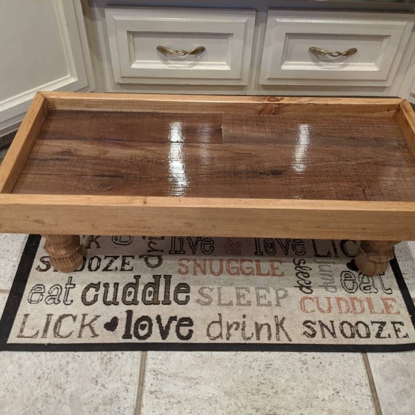 Large Standard or Double Custom Made Pet Feeding Tables, Elevated Cat ...