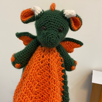 Lovey Crochet Pattern Dragon PDF Security Blanket Tutorial Digital ...