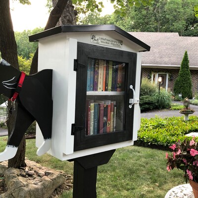 LITTLE FREE LIBRARY® Two Story Gable With Official Charter Sign & World ...