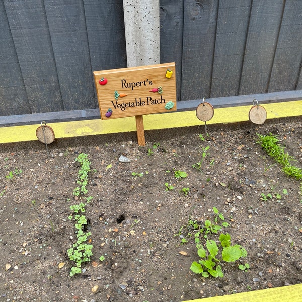 Personalized Solid Oak Allotment Sign: Vegetable Garden Decor - Etsy