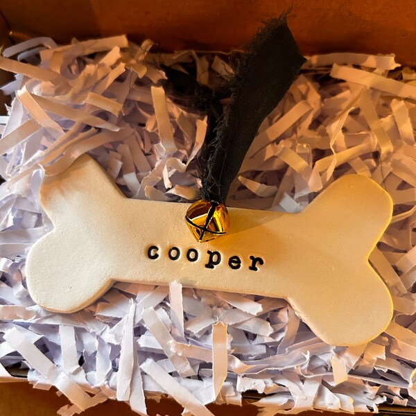 Personalised Dog Bone Clay Tree Decoration, Pet Christmas Decoration ...