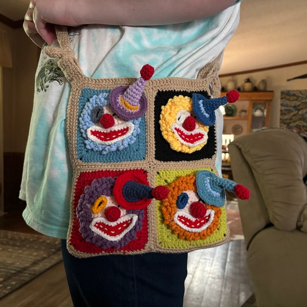 Vibrant Clown Quartet Crossbody Bag: Carry the Carnival With You ...