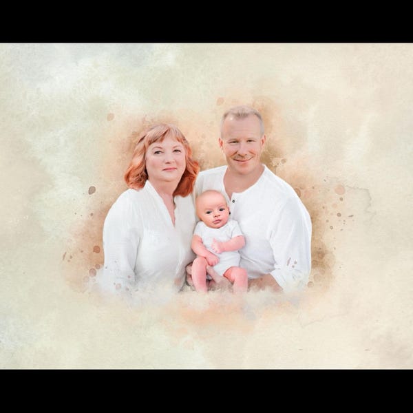 Custom Memorial Drawing, Add Deceased Loved One, Family Portrait ...