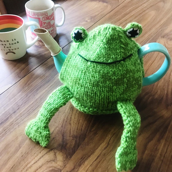 Freddie Frog Hand-knitted Tea Cosy. Medium Size - Etsy UK