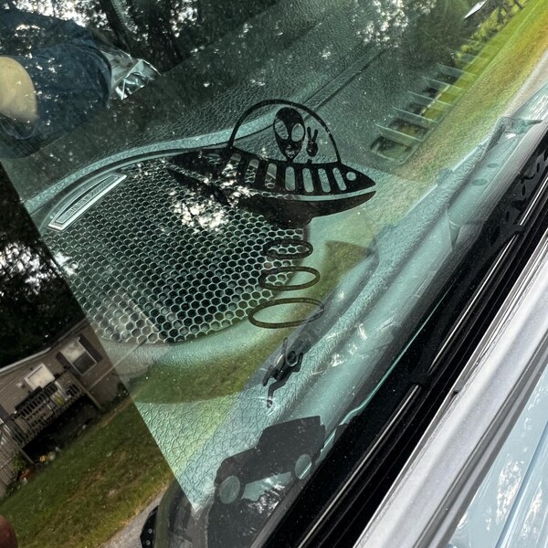 Jeeper Windshield Decal Alien Abduction/ufo Jeeper Sticker /wrangler ...