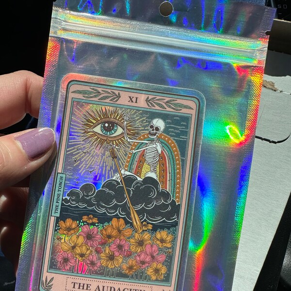 The Audacity Tarot Card Holographic Sticker, Audacity Tarot Card ...