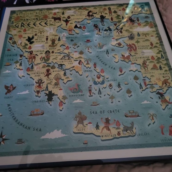 Illustrated Map, Gods and Goddesses of Ancient Egypt, A3 Art Print ...