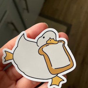 Duck Running Away With Bread Sticker Laptop Sticker Water Bottle ...