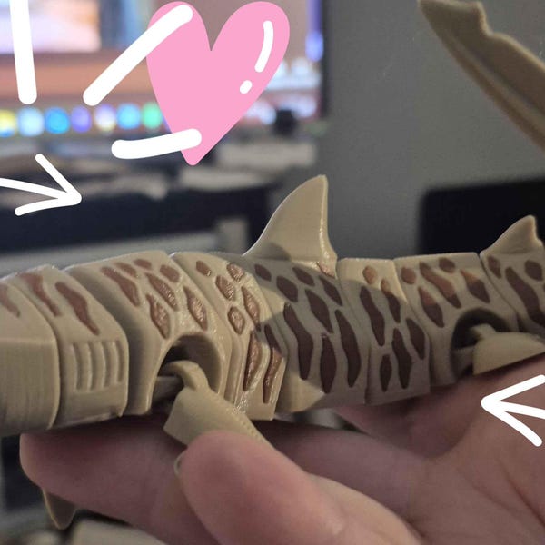 Mini Whale Shark Fidget Toy and Keychain - Unique Articulated 3D ...