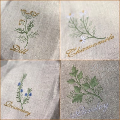 Kitchen Herbs Machine Embroidery Designs Instant Download 4x4 Hoop 10 ...
