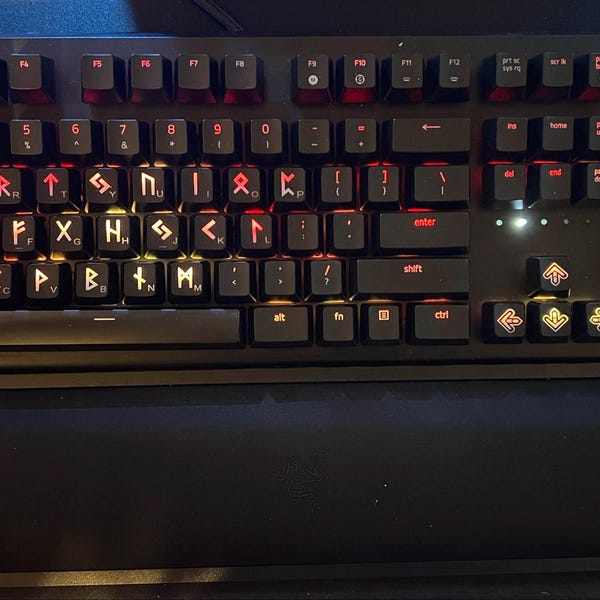Rune Keycap Set, Elder Futhark Runes, Artisan Keycaps, Custom Keys for ...