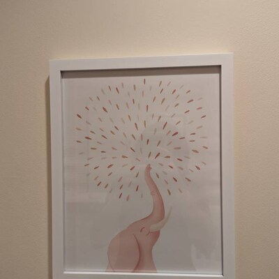 Pink Watercolor Elephant Print, Elephant Nursery Decor, Printable ...