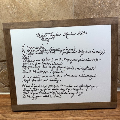 Recipe Card Sign, Custom Recipe Card, Handwritten Recipe, Handwritten ...