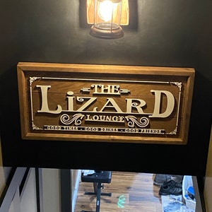 Personalized Handmade Oak Tree Bar Sign, Custom Wood Bar Sign, Bar and ...