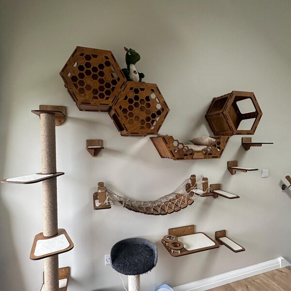 Cat Wall Furniture, Modern Cat Wall Shelves, Cat Wall Bed, Cat Bridge ...
