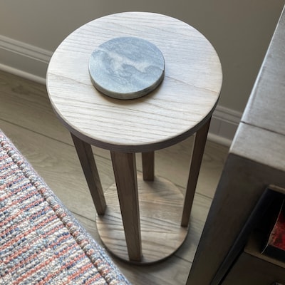 11 Wide Tall Liz Table Tall Narrow Hardwood Side Table, Skinny Wood ...