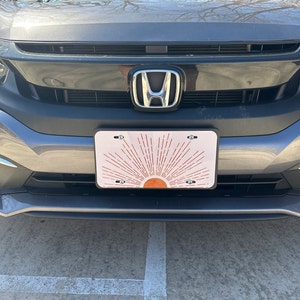 Hand Drawn Flower Field License Plate Black and White - Etsy