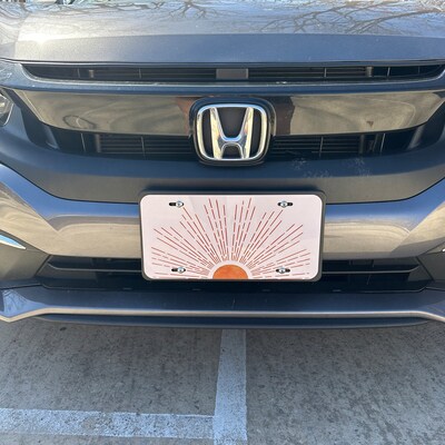 Hand Drawn Flower Field License Plate Black and White - Etsy