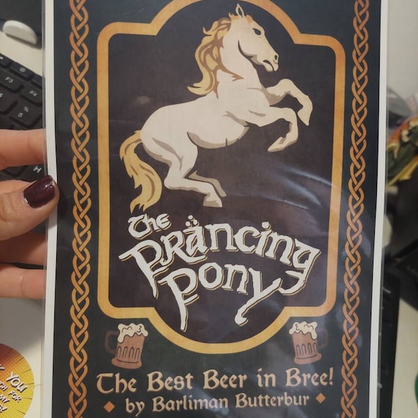 Lord of the Rings Movie Poster: Prancing Pony Retro Kitchen Bar Sign ...
