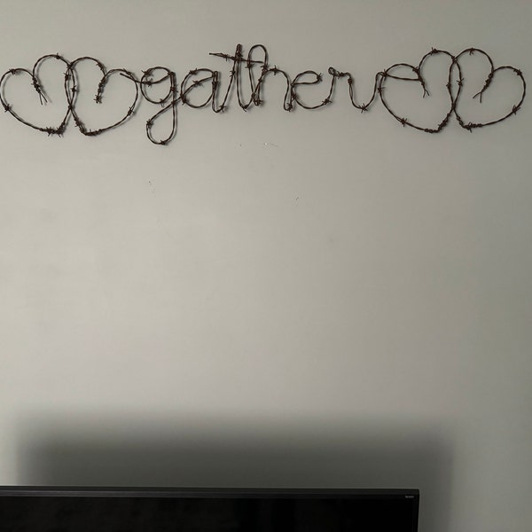 Barbed Wire Wall Decor; Rustic Decor; Front Door; Wall Hanging ...