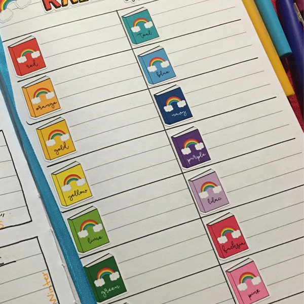 Read the Rainbow - Reading Challenge Planner Stickers - Reading Planner ...