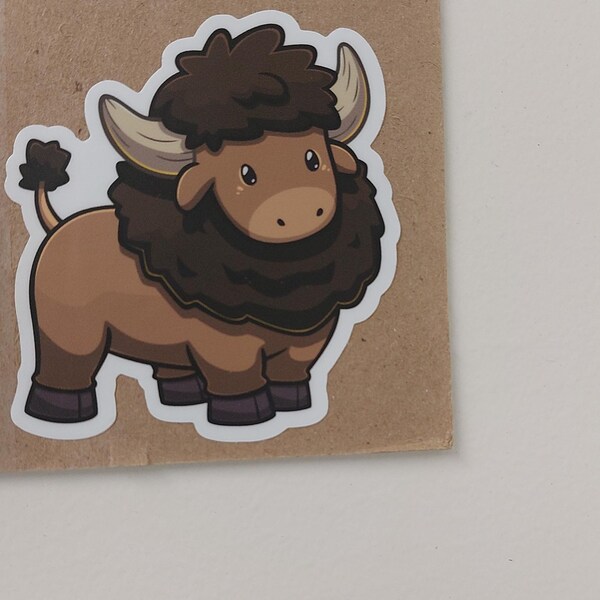 Buffalo Sticker, Cute Animal Bison Decal, Cute Gift Ideas for Teenage ...