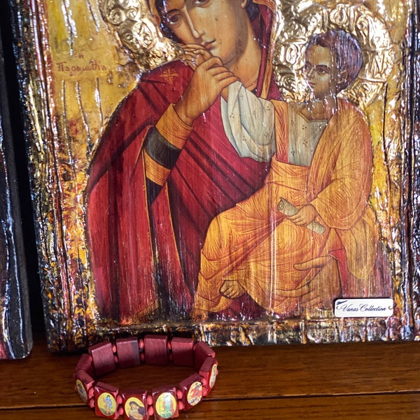 Virgin Mary Panagia Paramythia Icon-orthodox Greek Byzantine Wood ...