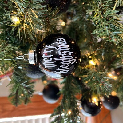 BLEGH Emo Holiday Ornament Metal Scream Black and White Christmas ...