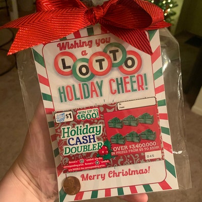 Christmas Lottery Ticket Holder Wishing You a Lotto Holiday Cheer Lotto ...