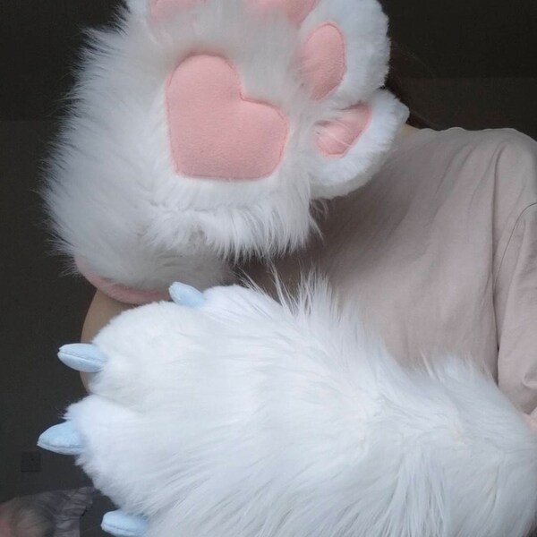 Beige and Brown Four Finger Puffy Paws - Etsy