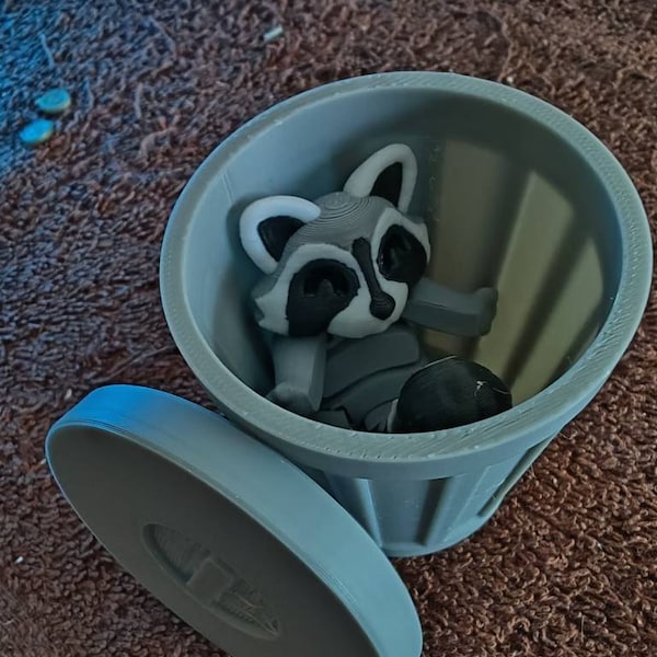Articulated Raccoon With Trash Can, Trash Panda, Articulated Fidget Toy ...