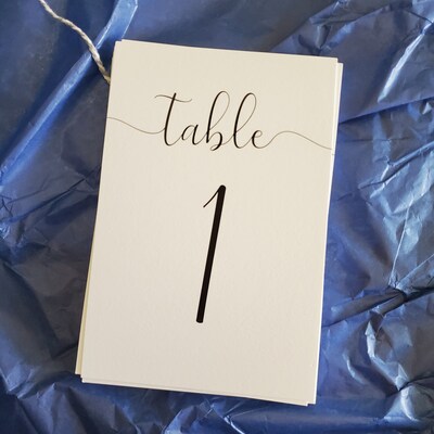 PRINTED Table Number Cards Wedding Table Numbers - Etsy