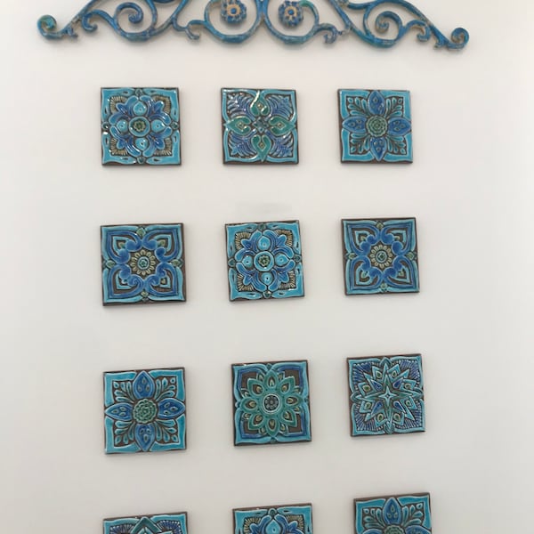 Decorative Tile With Mandala Design, Ceramic Tile, Wall Tile, Wall Art ...