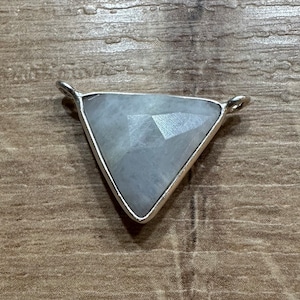 Natural Rainbow Moonstone Triangle Briolette 925 Sterling Silver Gold ...