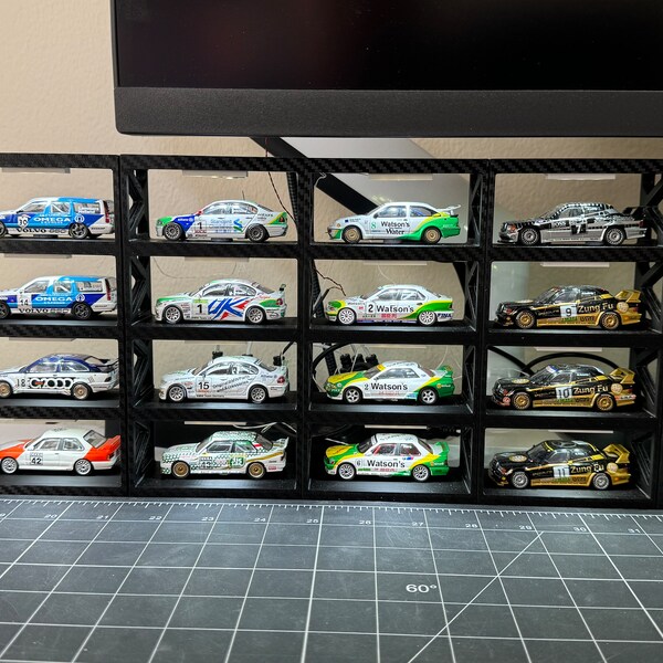 V2 6 Car Tilted Bburago 1:43 1/43 F1 Formula 1 Race Car Display Stand W ...