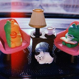 Cute Car Dashboard Decor Mini Frog Cat Ornament Car Accessories Decor ...