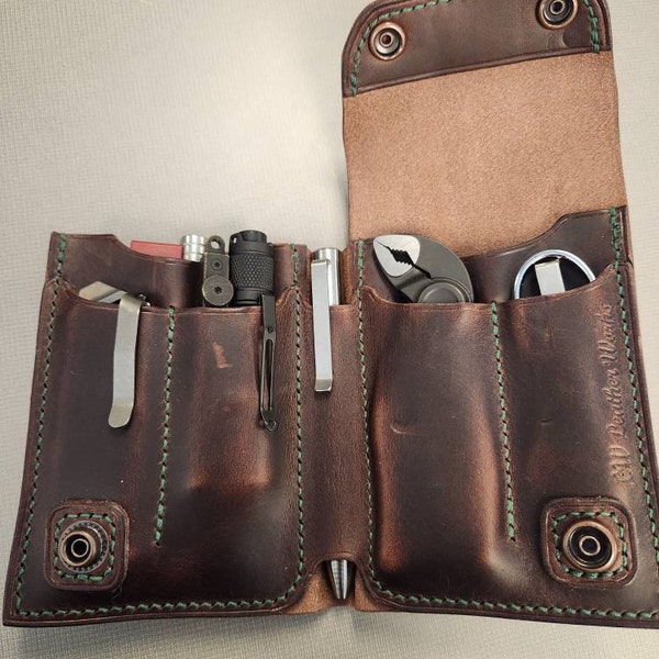 Tool Wallet V1 EDC Small Handmade Leather Free Laser Engraving. Hand ...