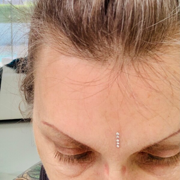 Long Silver Bindi, Bridal Stone Body Art Face Jewels Bindis, Indian ...