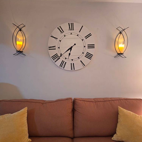 Reclaimed Wood Barn Door Farmhouse Wall Clock With Weathered Finish ...