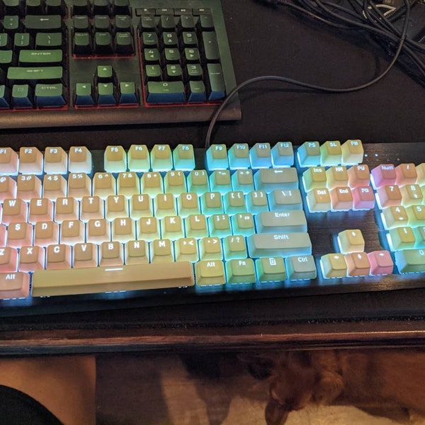 Rainbow Keycaps Set, Cherry Artisan Keycaps Set, 87 104 108 Resin MX ...