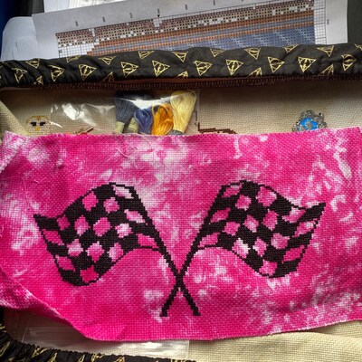 Checkered Black and White Racing Flags Cross Stitch Pattern Instant ...